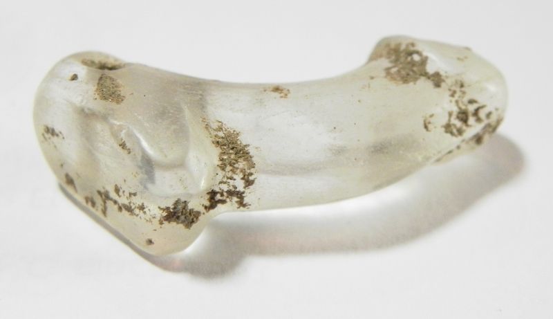 ANCIENT JORDAN. LARGE ROMAN GLASS PHALLIC AMULET. 200 A.D