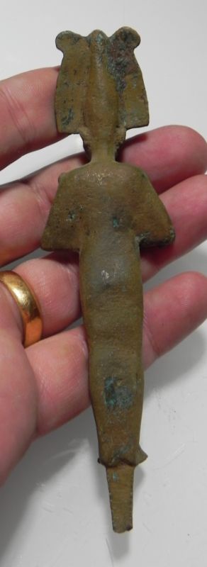 ANCIENT EGYPT, LARGE SOLID CAST BRONZE STATUE OF OSIRIS. 600 B.C