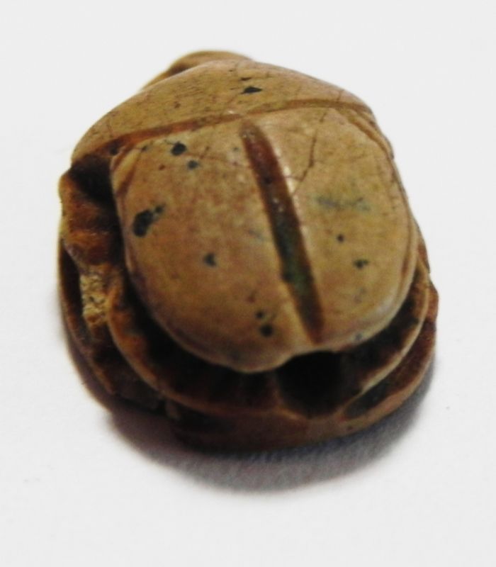 ANCIENT EGYPT, NEW KINGDOM STONE SCARAB. 1400- 1200 B.C . RARE WITH THOTH