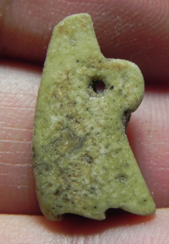 ANCIENT EGYPT. FAIENCE CROWN AMULET. 600 - 300 B.C