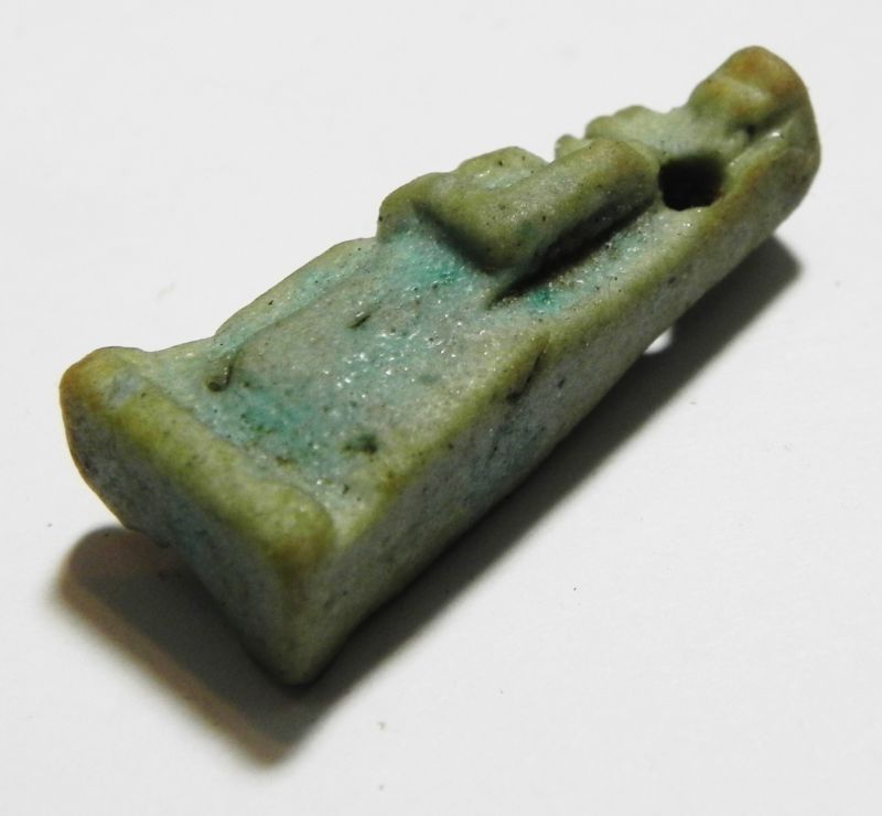 ANCIENT EGYPT, FAIENCE AMULET OF ISIS NURSING BABY HORUS . 600 - 300 B.C