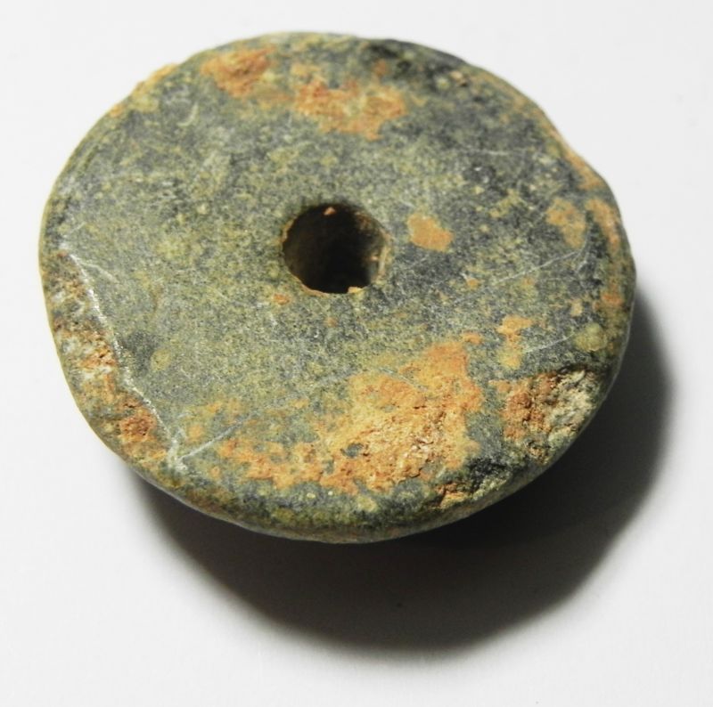 ANCIENT ROMAN STONE SPINDLE WHORL . 100 - 200 A.D