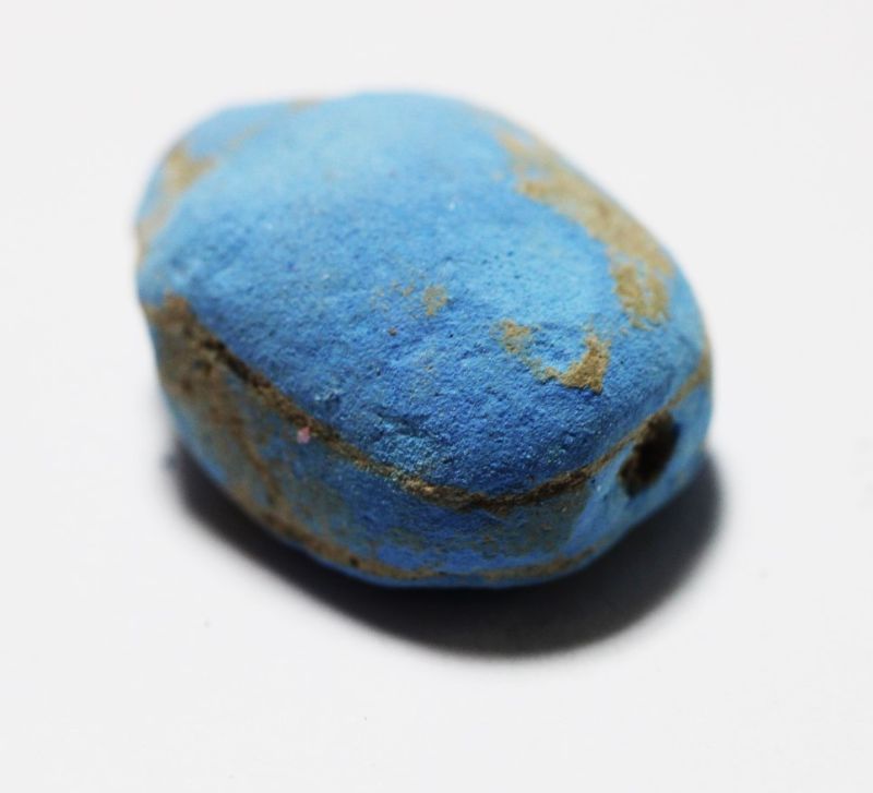ANCIENT EGYPT. 1650 - 1500 B.C. EGYPTIAN BLUE SCARAB. (15th-18th Dyn ...