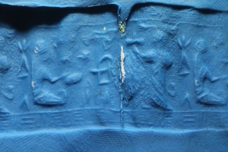 ANCIENT LEVANT. BRONZE CYLINDER SEAL. 1500 - 1200 B.C LATE BRONZE AGE