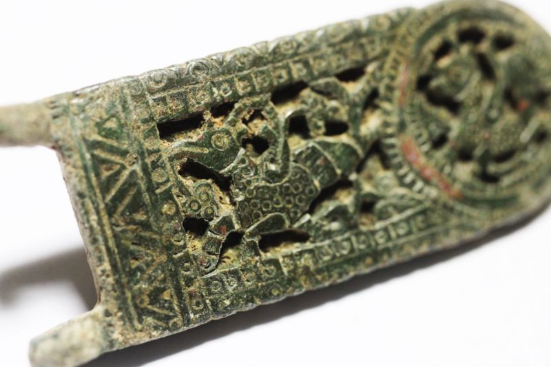 Acropolo. ANCIENT BYZANTINE. STUNNING BRONZE BELT BUCKLE. 800 A.D