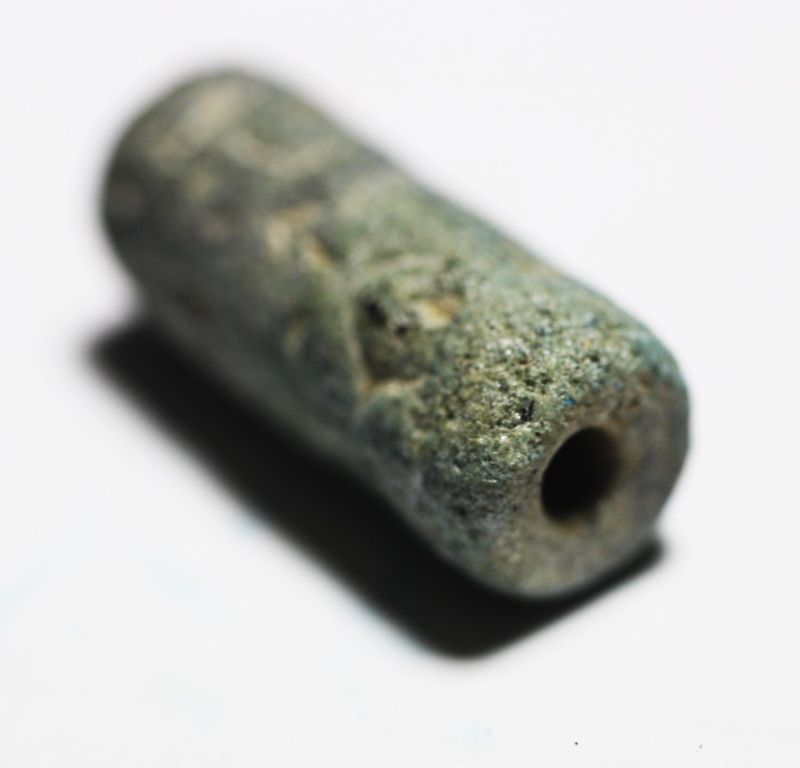 Iron Age I (c. 1200–1000 BC). Stone Cylinder seal. Canaanite-Cypriot style.