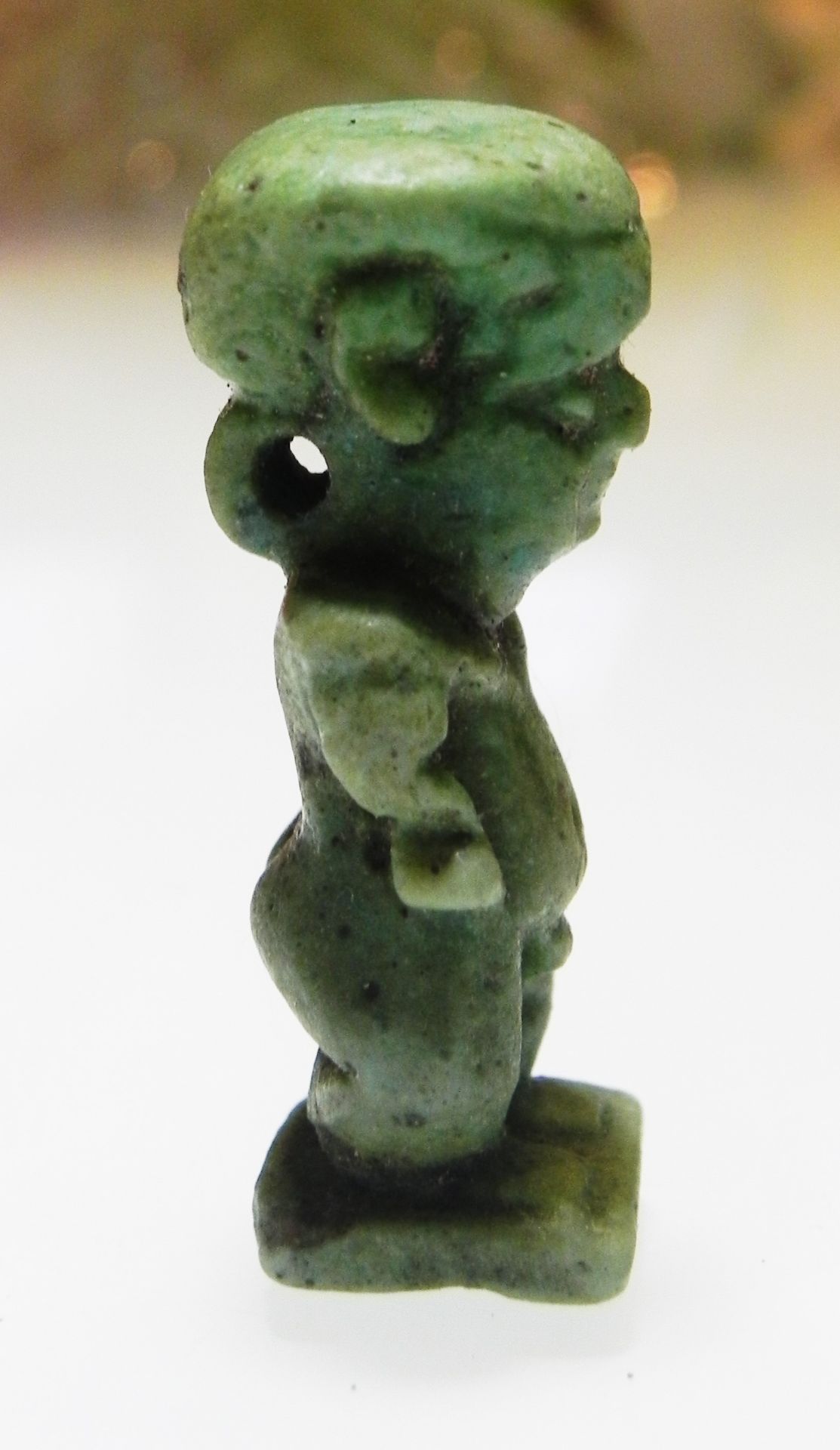ANCIENT EGYPT, LARGE FAIENCE PATAIKOS AMULET. 600 - 300 B.C