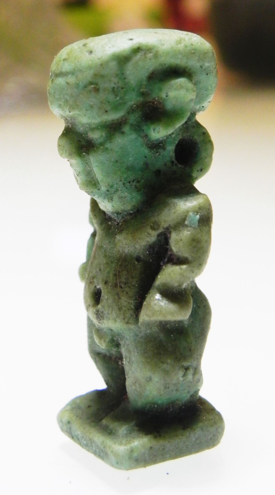 ANCIENT EGYPT, LARGE FAIENCE PATAIKOS AMULET. 600 - 300 B.C