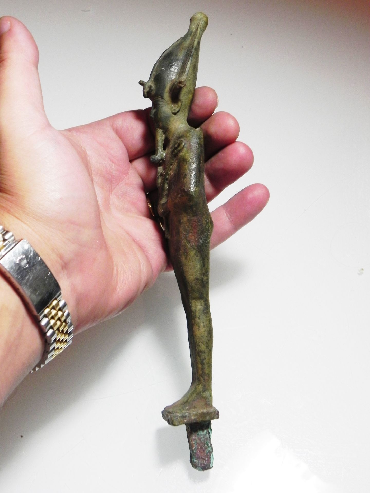 ANCIENT EGYPT, LARGE BRONZE STATUE OF OSIRIS. 600 B.C