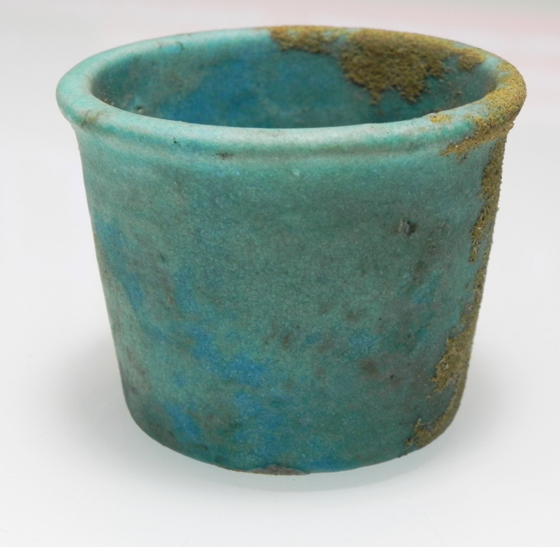 ANCIENT EGYPT. FAIENCE CUP . LATE PERIOD. 600 - 300 B.C