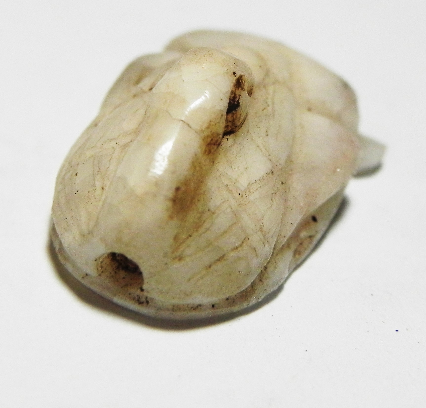 ANCIENT EGYPT, NEW KINGDOM. STONE DUCK AMULET WITH THUTMOSE III ...