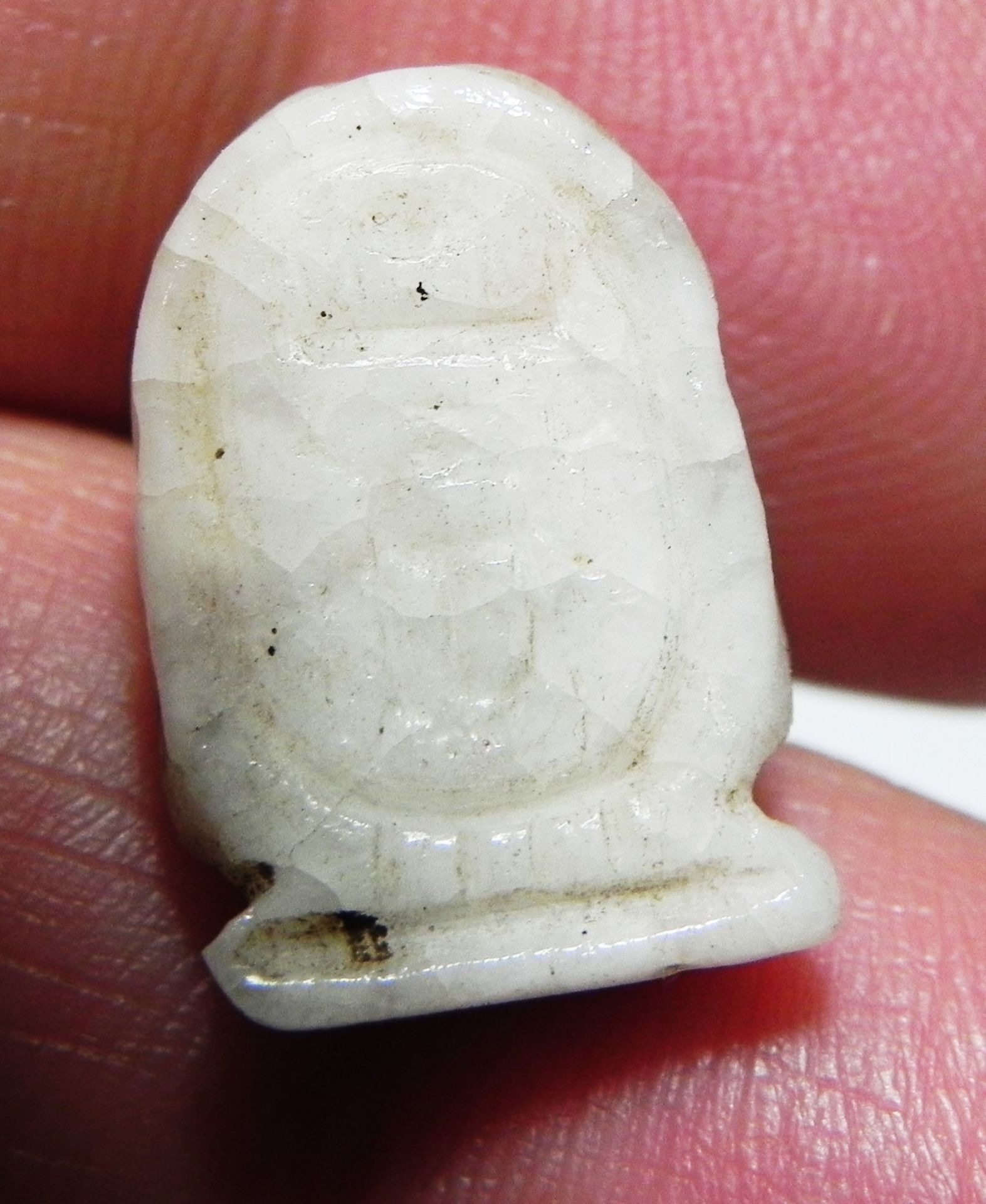 ANCIENT EGYPT, NEW KINGDOM. STONE DUCK AMULET WITH THUTMOSE III ...