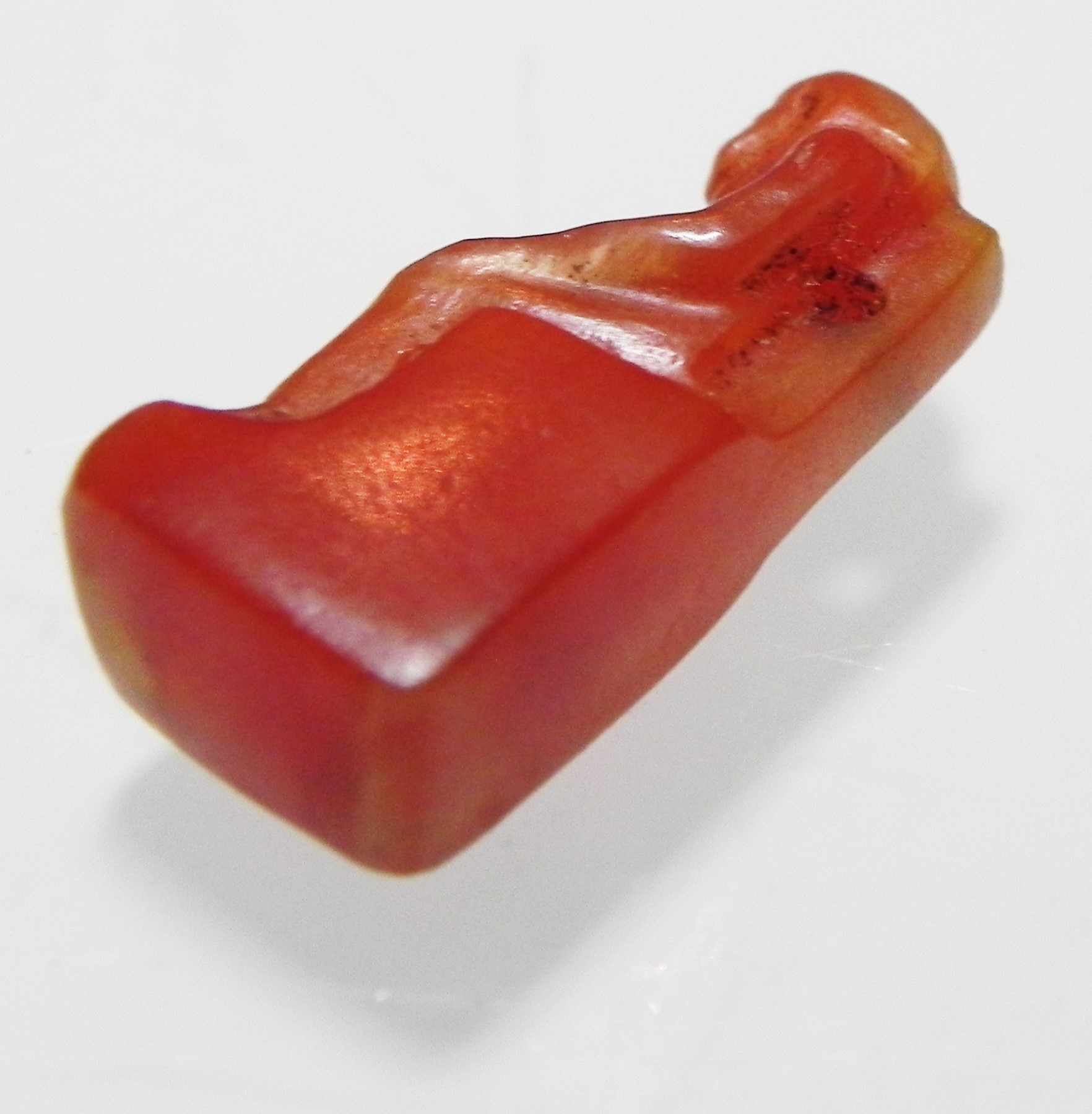 ANCIENT EGYPTIAN CARNELIAN AMULET OF A DEITY , NEW KINGDOM 1500 - 1100 B.C