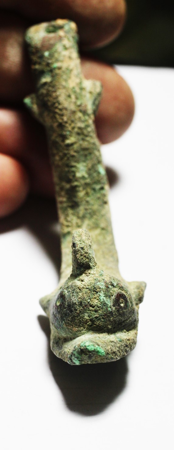 ANCIENT ROMAN. AS FOUND BRONZE FISH OR DOLPHIN. 200 A.D