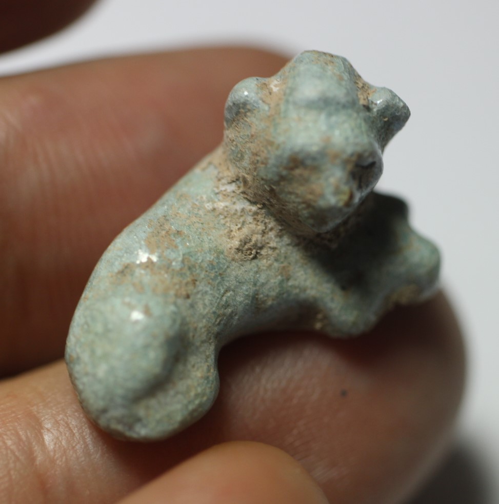ANCIENT LEVANT. OVER 1800 YEARS OLD FAIENCE LION FIGURE. NORTHERN ...