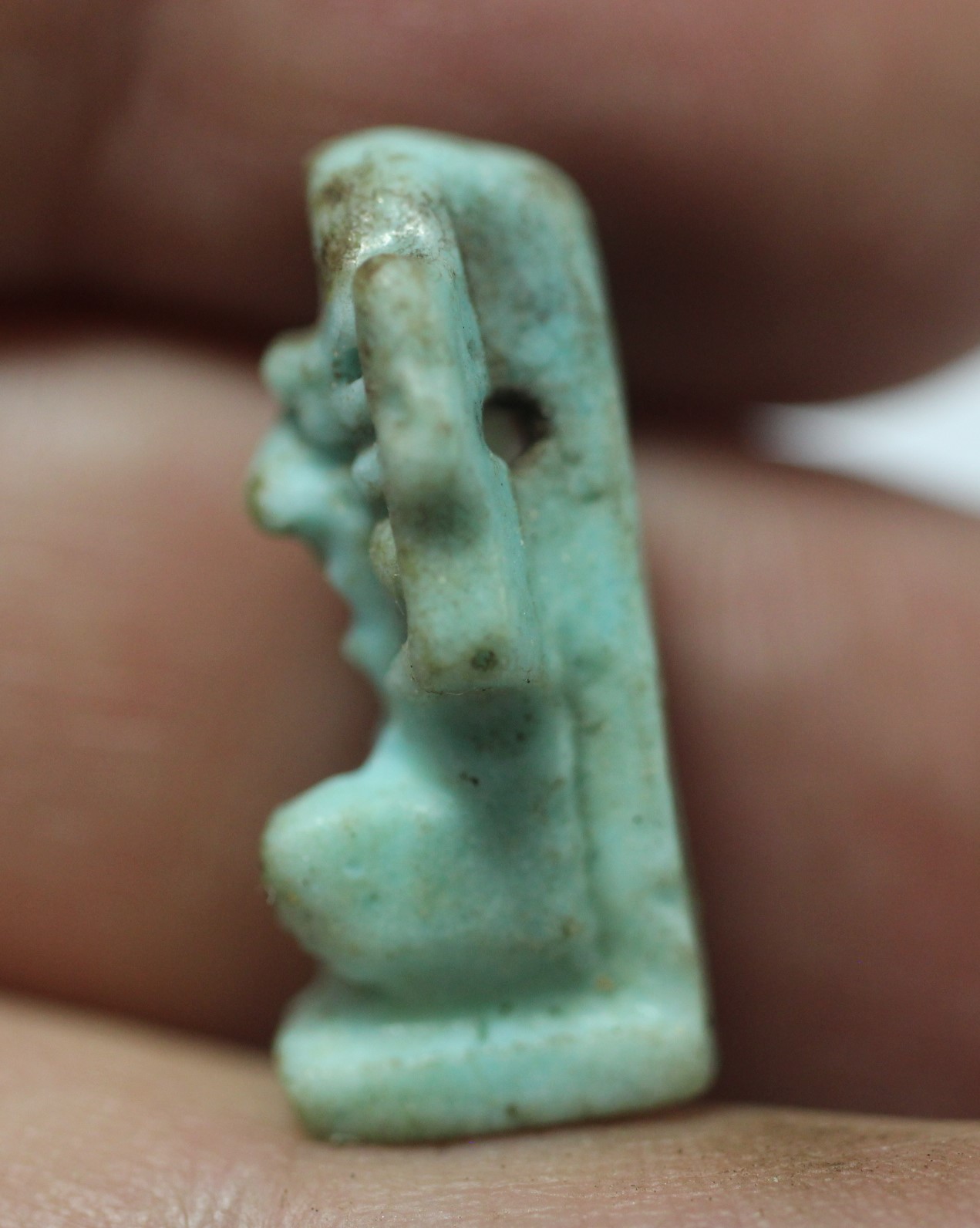 ANCIENT EGYPT - FAIENCE SHU AMULET. 600 - 300 B.C