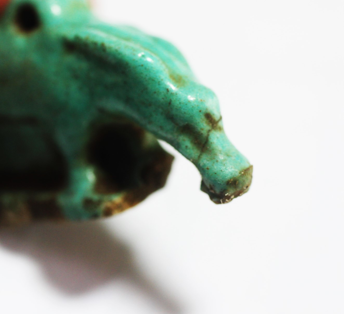 ANCIENT EGYPT. FAIENCE AMULET OF A SOW. 600 - 300 B.C