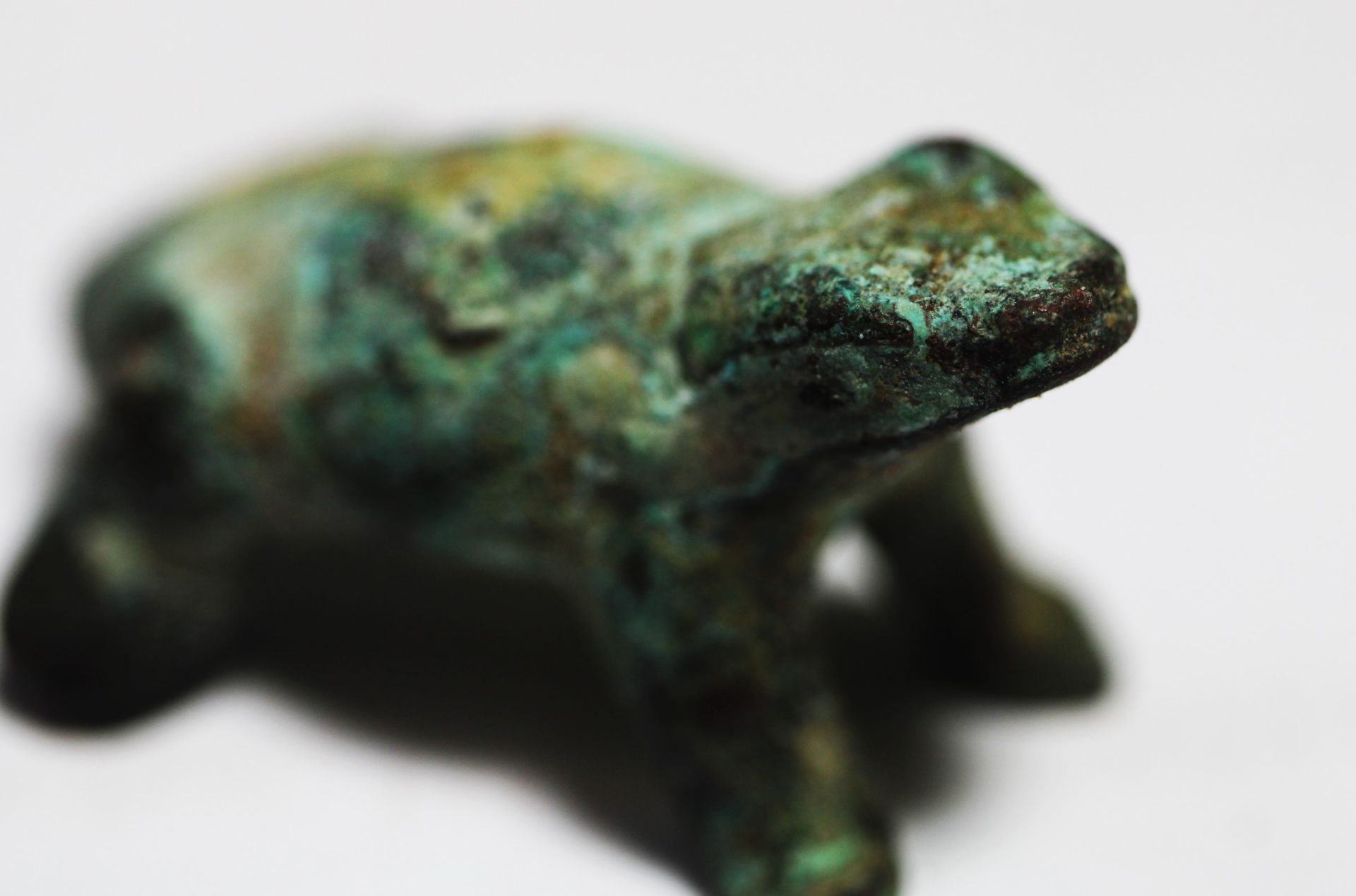 ANCIENT EGYPT. BRONZE FIGURE OF A FROG. 600 - 300 B.C