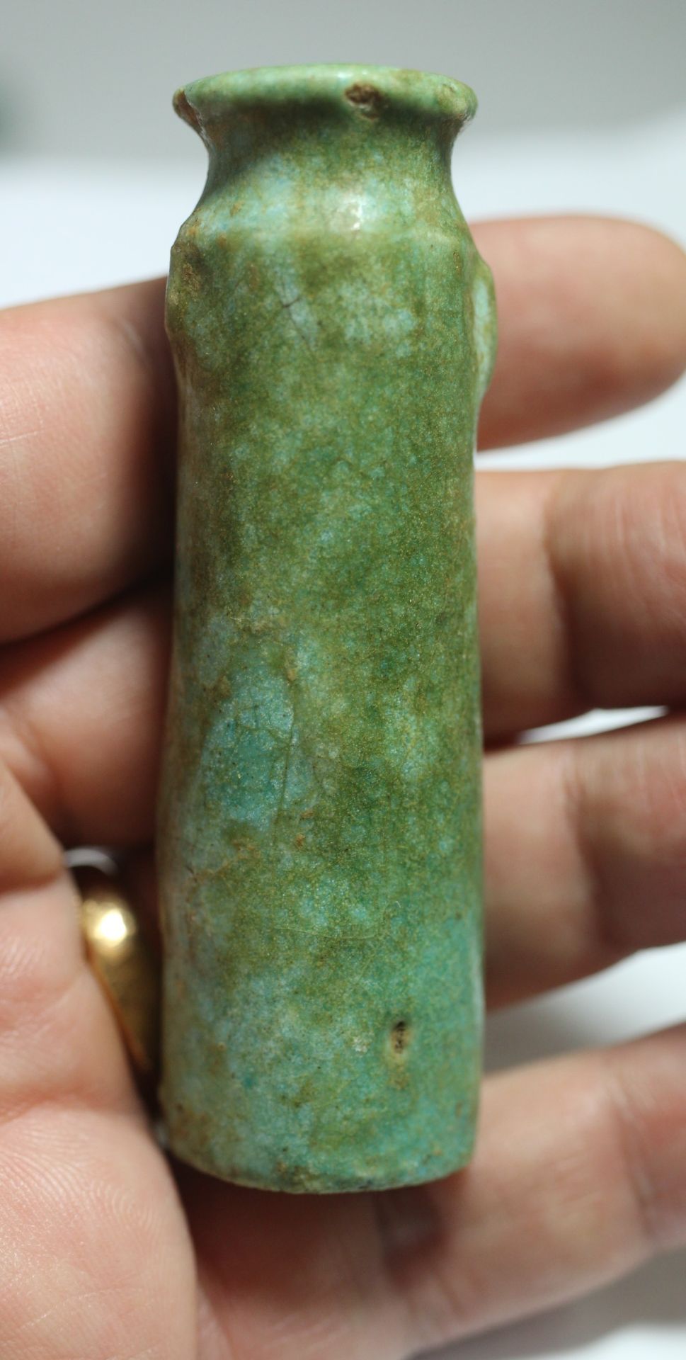 ANCIENT EGYPT. ROMAN GLAZED TERRACOTTA KOHL VESSEL. 400 A.D