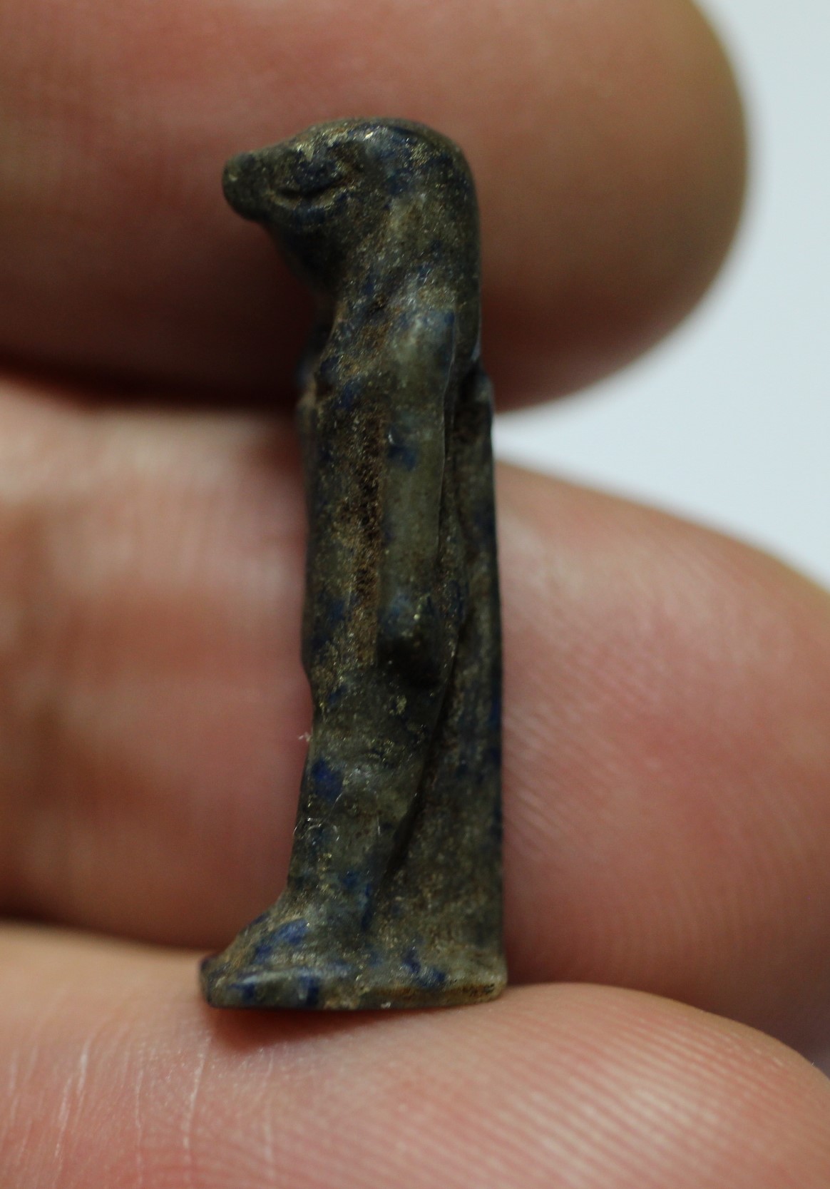 ANCIENT EGYPT. LAPIS LAZULI STONE HORUS AMULET. 1400 B.C