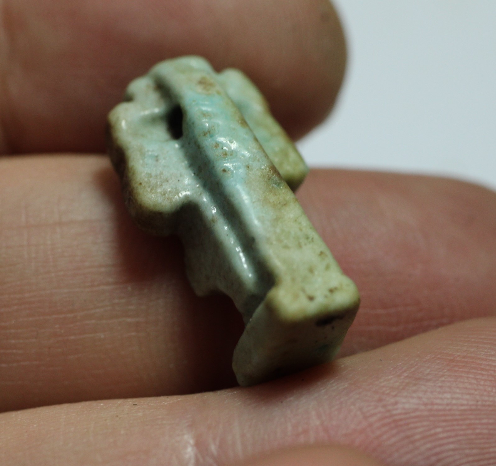 ANCIENT EGYPT- FAIENCE SHU AMULET. 600 B.C