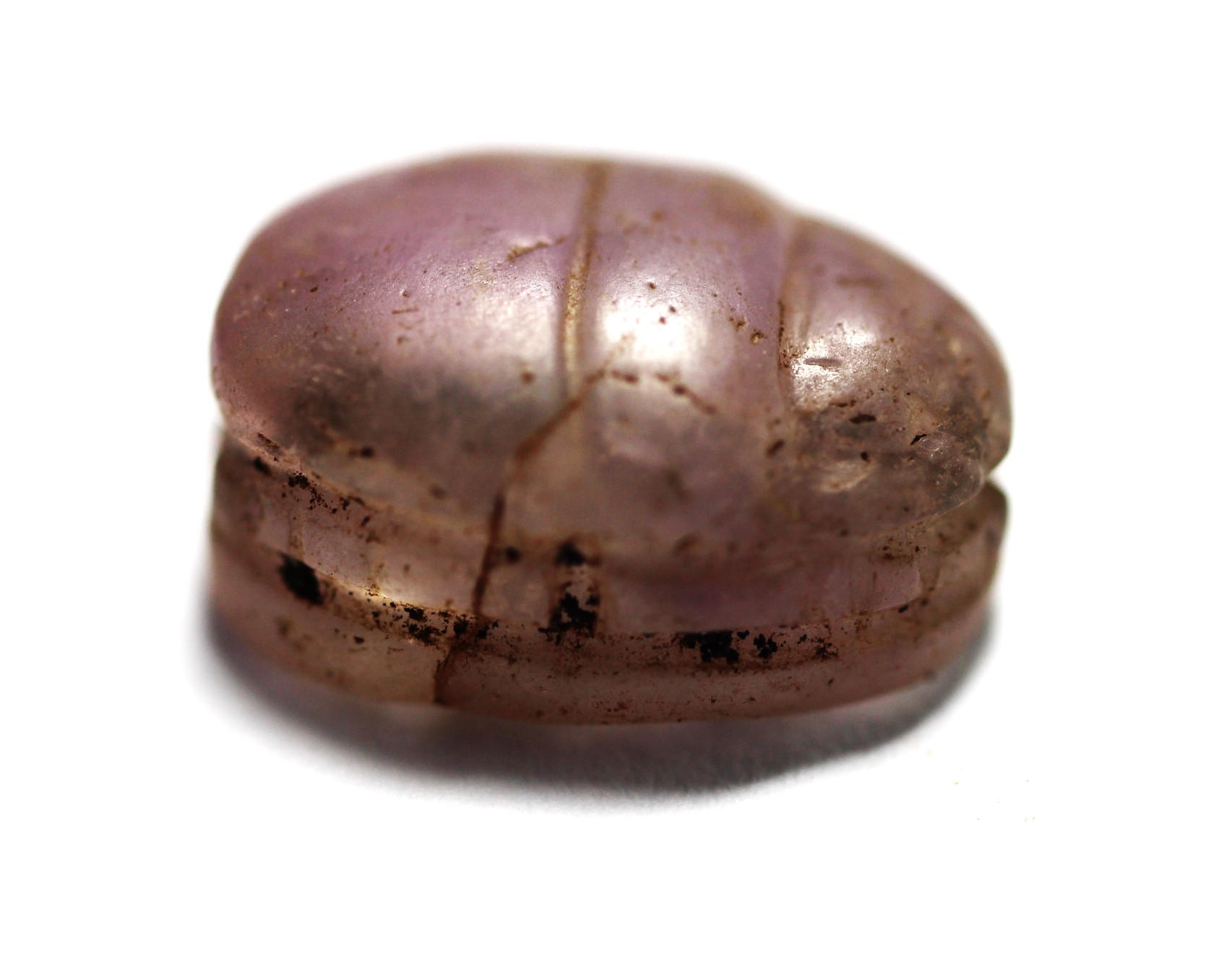 ANCIENT EGYPT - BEAUTIFUL AMETHYST STONE SCARAB. NEW KINGDOM .1400 B.C.