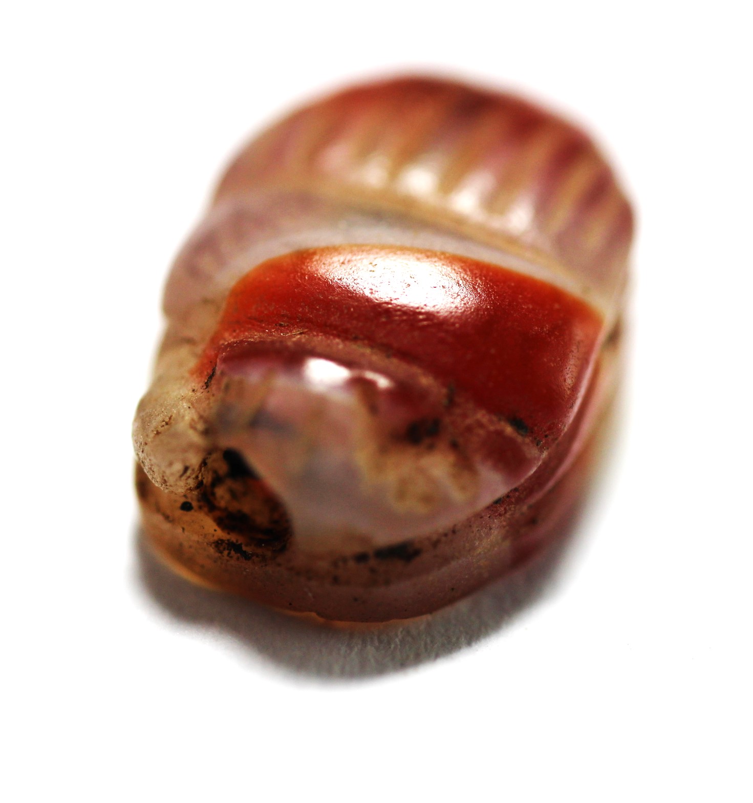ANCIENT EGYPT - BEAUTIFUL CARNELIAN STONE SCARAB. NEW KINGDOM .1400 B.C.