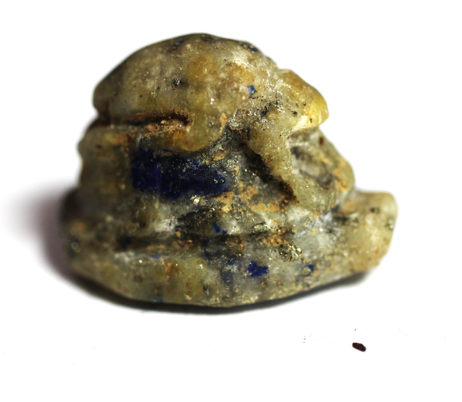 ANCIENT EGYPT. LAPIS LAZULI STONE AMULET OR WEIGHT. FROGS MATING. 1300 B.C