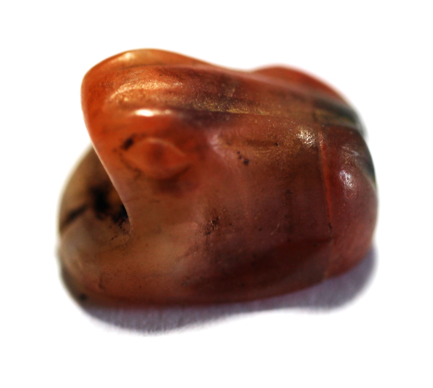 ANCIENT EGYPT. NEW KINGDOM. STONE FROG SHAPED SCARABOID. 1250 B.C