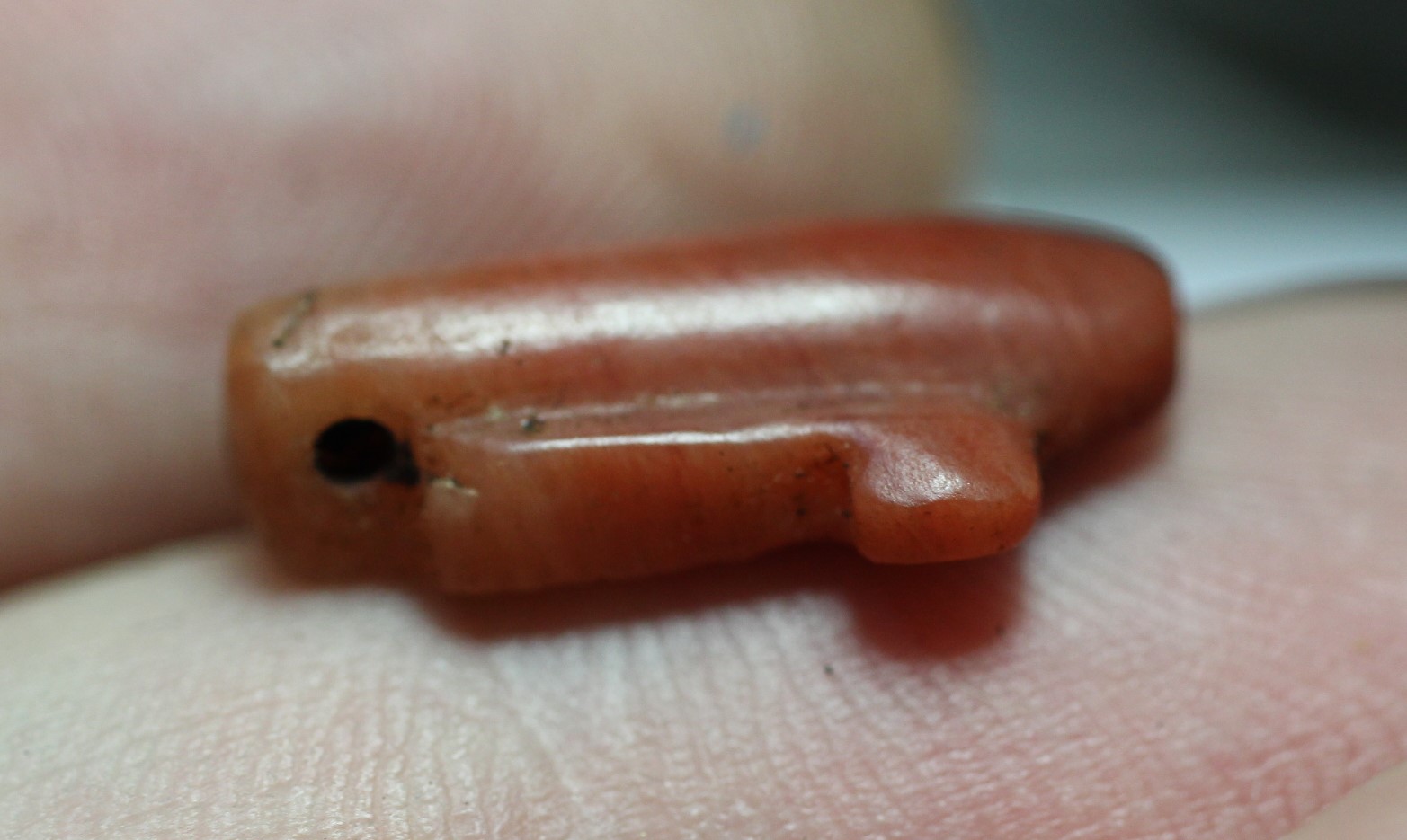 ANCIENT EGYPT , NEW KINGDOM STONE LOTUS FLOWER AMULET. 1250 B.C