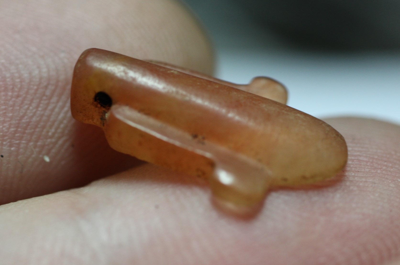 ANCIENT EGYPT , NEW KINGDOM STONE LOTUS FLOWER AMULET. 1250 B.C