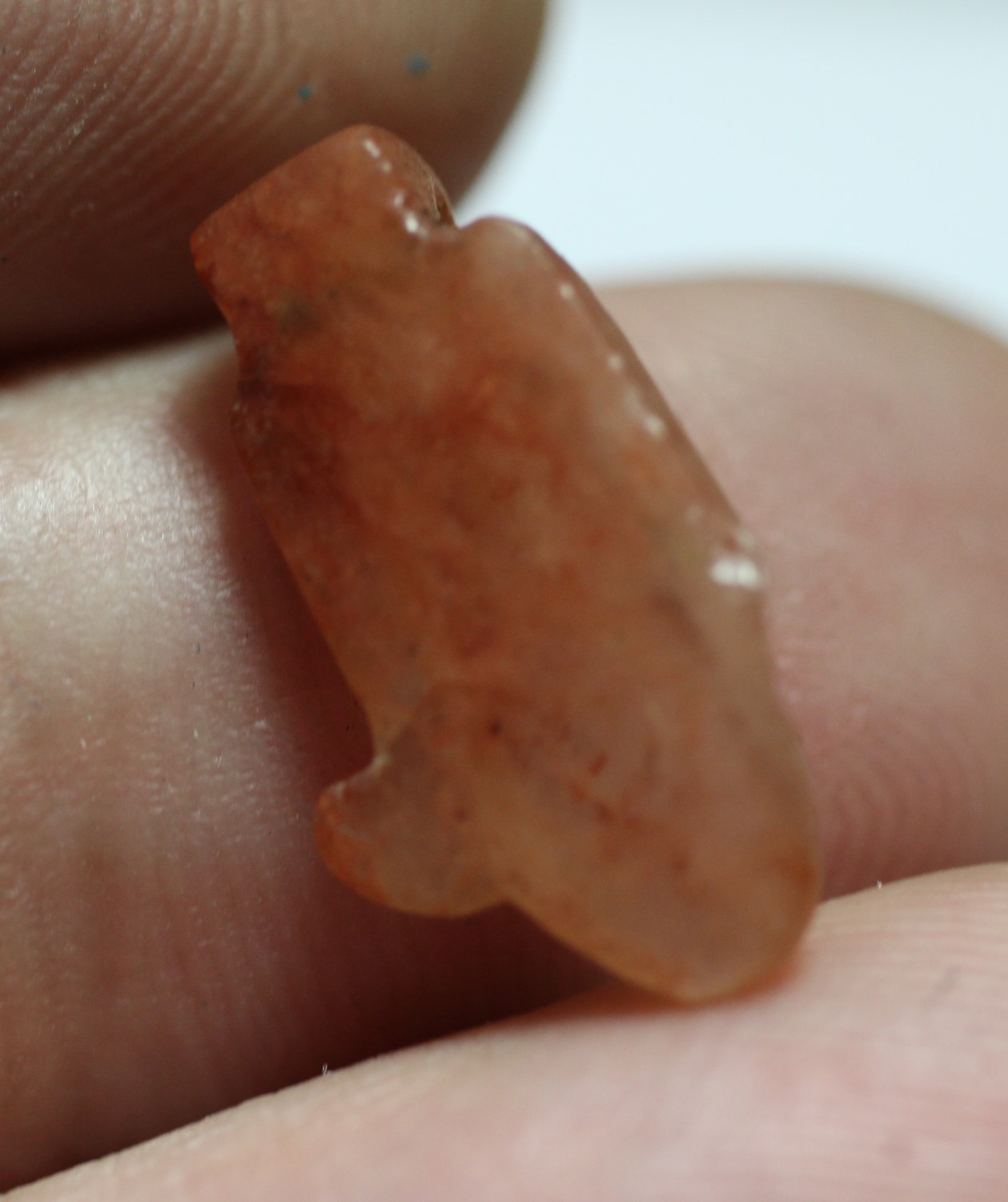 ANCIENT EGYPT , NEW KINGDOM STONE LOTUS FLOWER AMULET. 1250 B.C