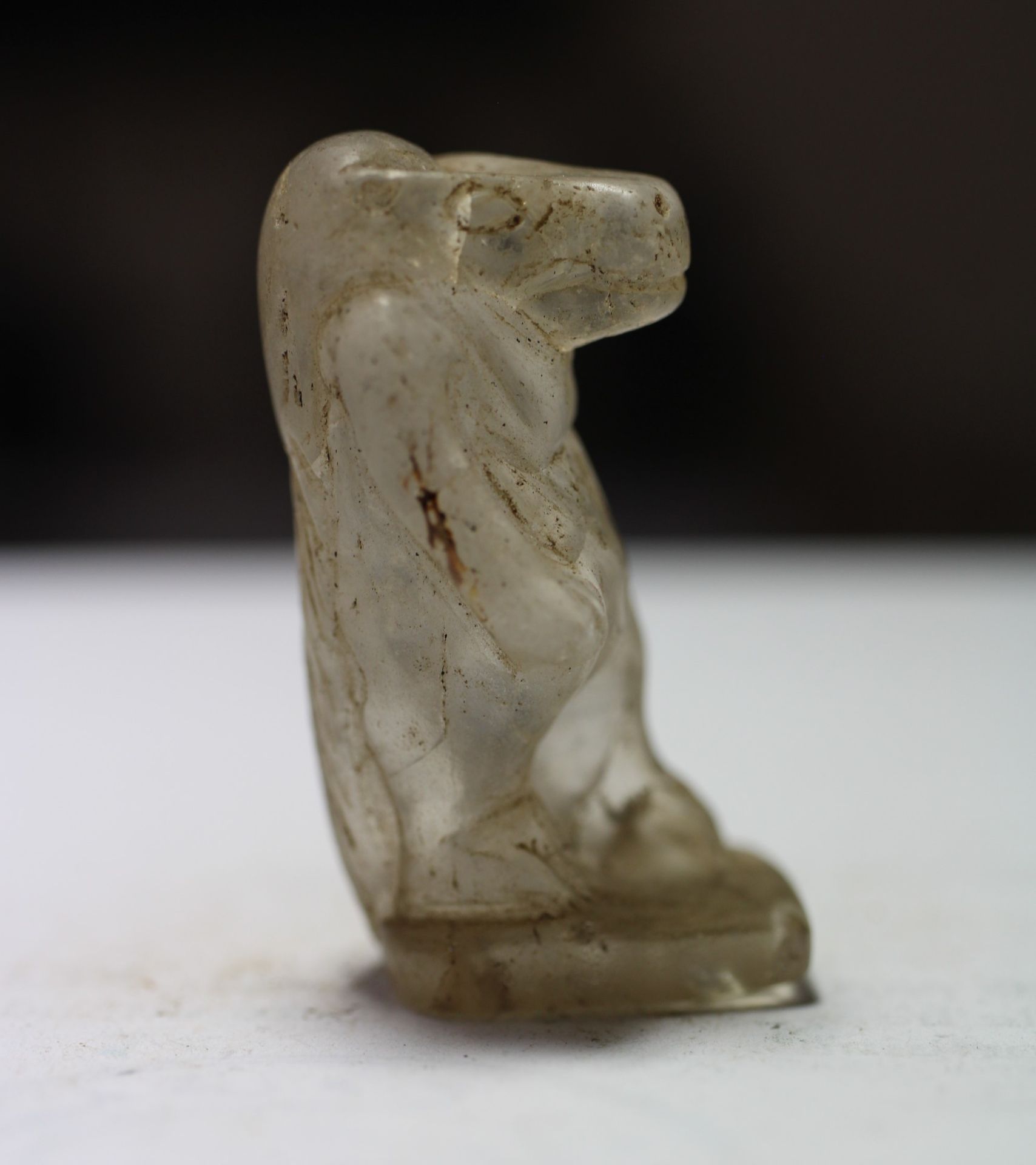 ANCIENT EGYPT . LARGE ROCK CRYSTAL TAWERET AMULET. 1250 B.C