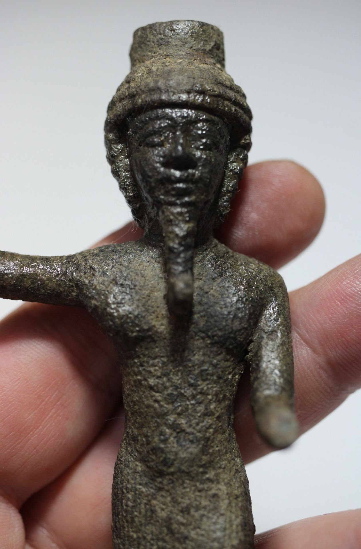 ANCIENT EGYPT. BRONZE ONURIS STATUE. 600 - 300 B.C .SOLID