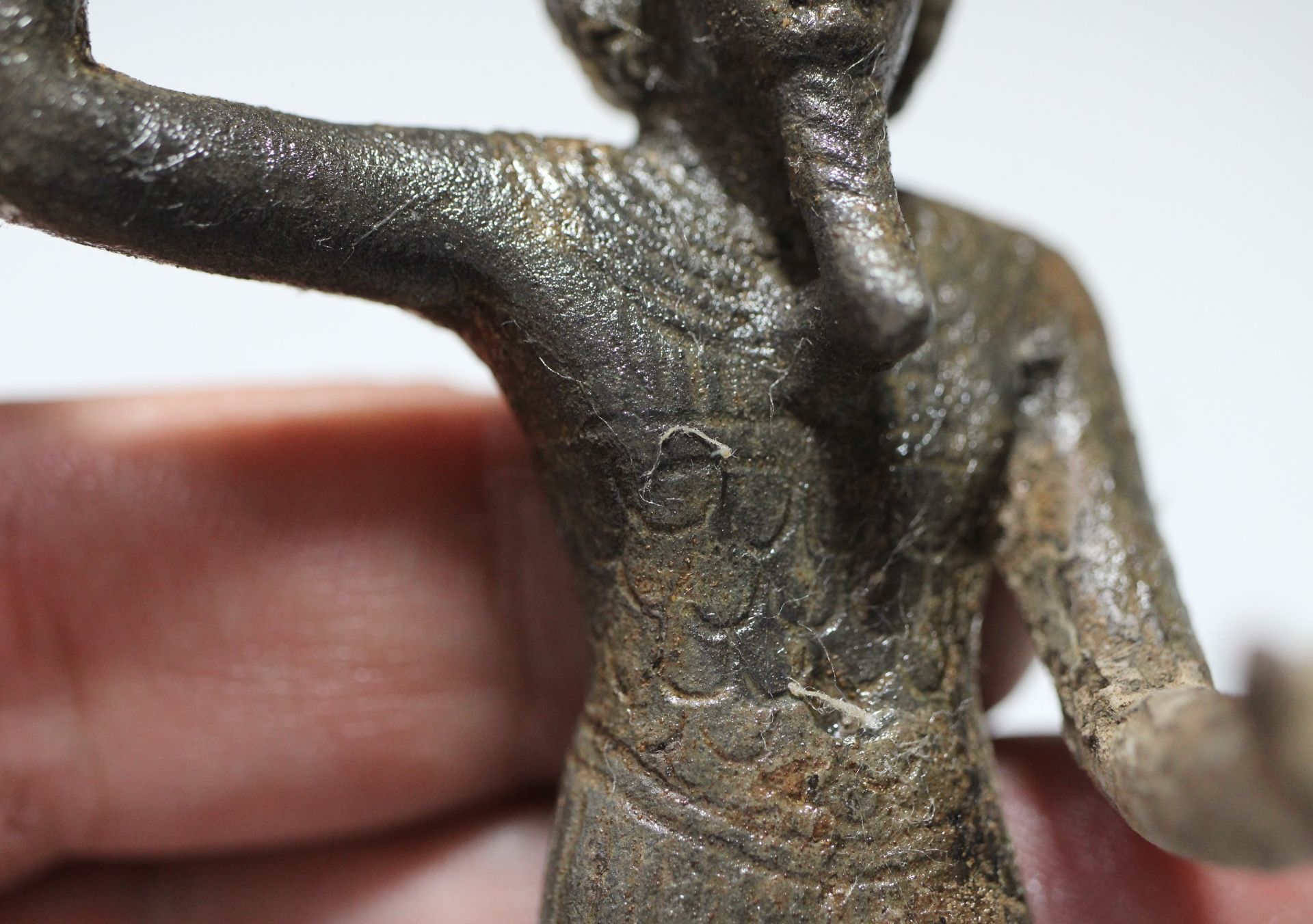 ANCIENT EGYPT. BRONZE ONURIS STATUE. 600 - 300 B.C . SOLID