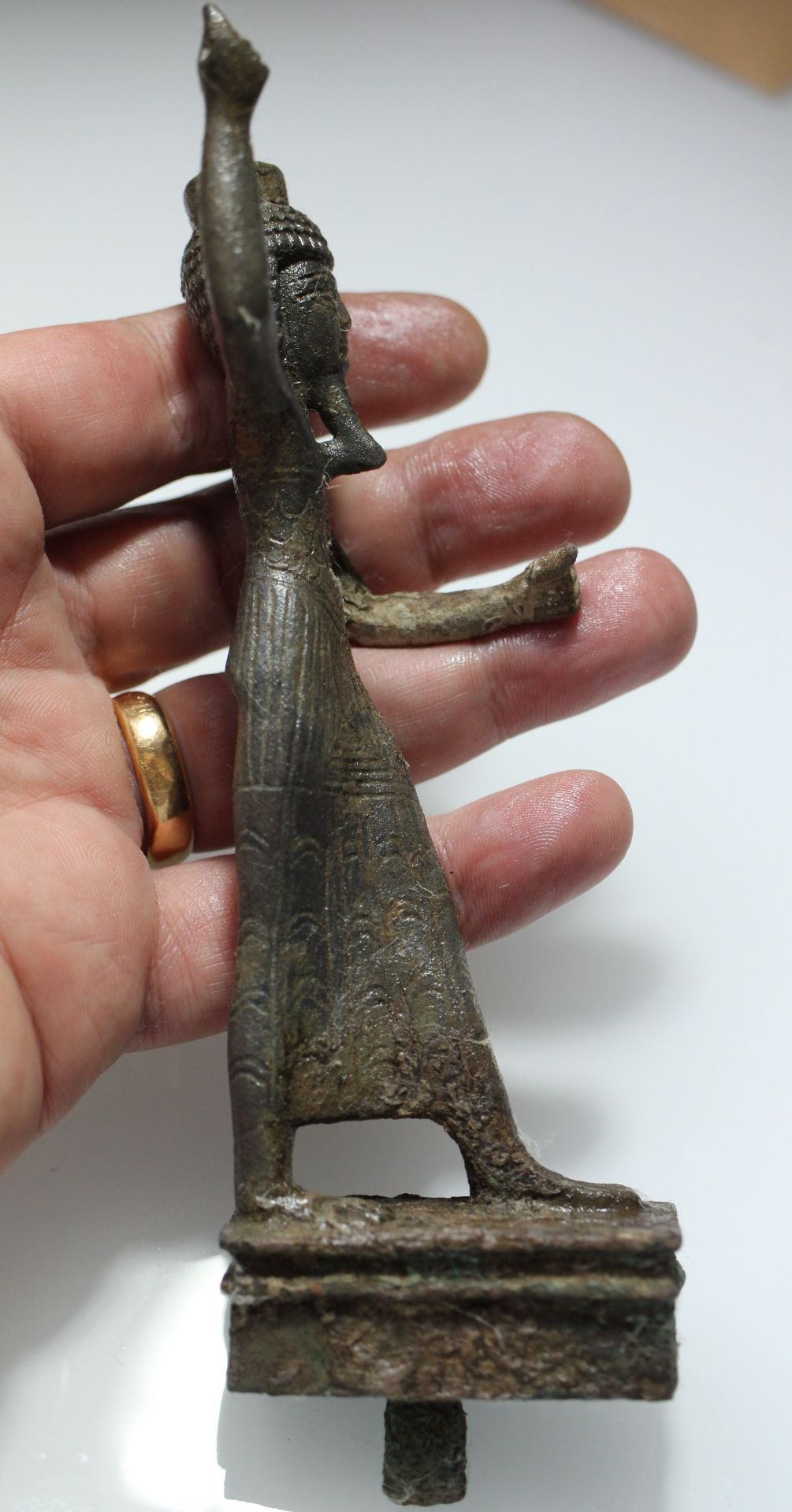 ANCIENT EGYPT. BRONZE ONURIS STATUE. 600 - 300 B.C . SOLID