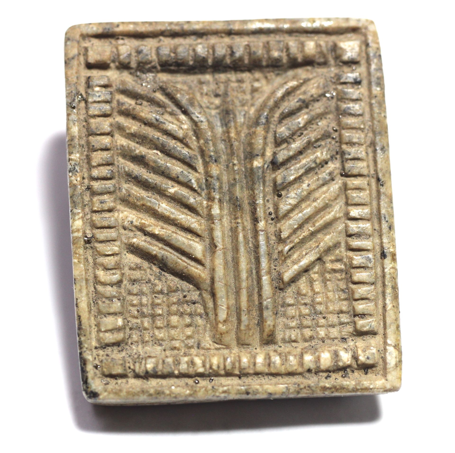 ANCIENT EGYPT. LARGE STONE PLAQUE. EYE OF HORUS. BES CROWN. 600 - 300 B.C