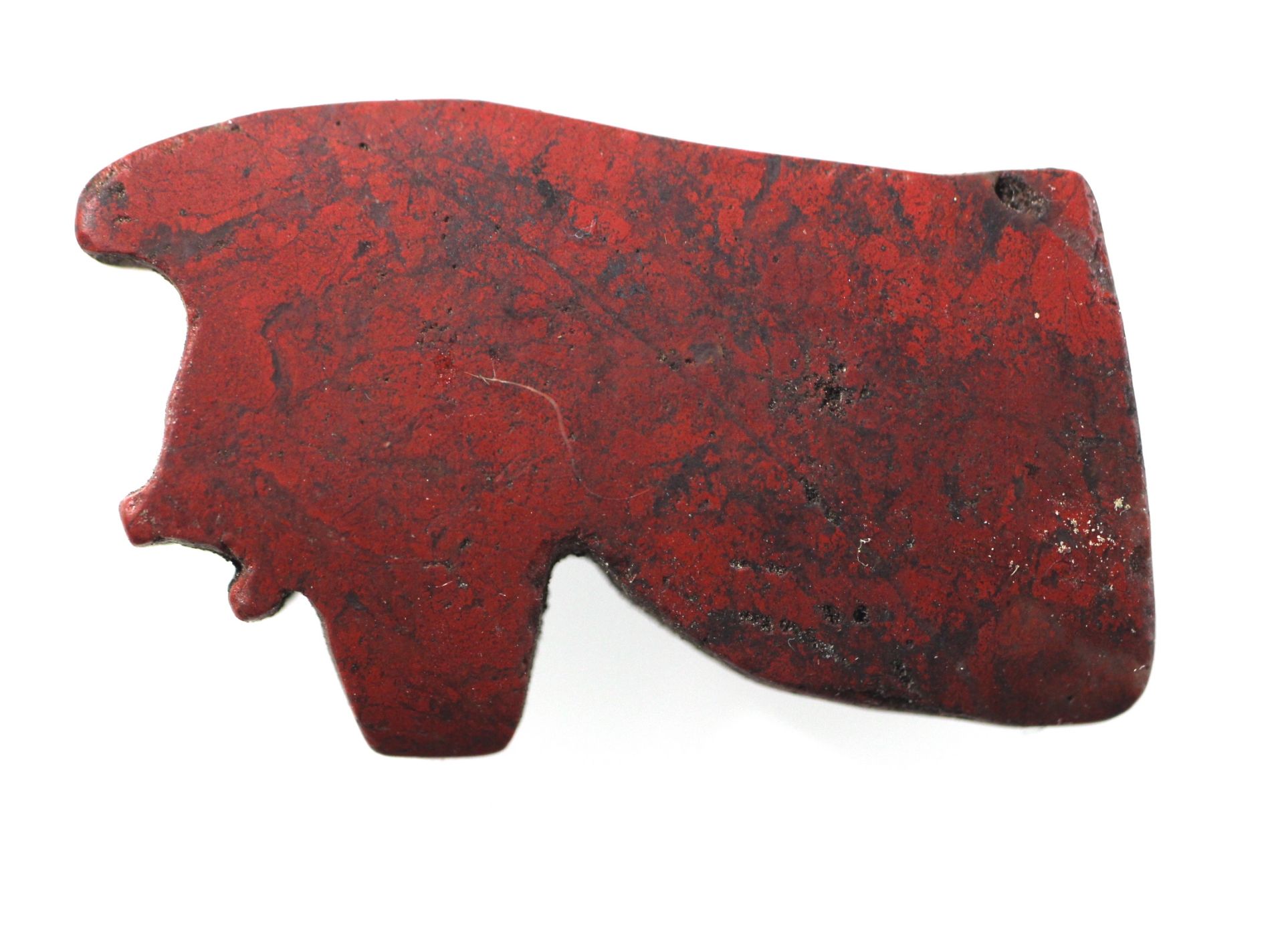 ANCIENT EGYPT. RED JASPER STONE EYE OF HORUS AMULET. 1250 B.C
