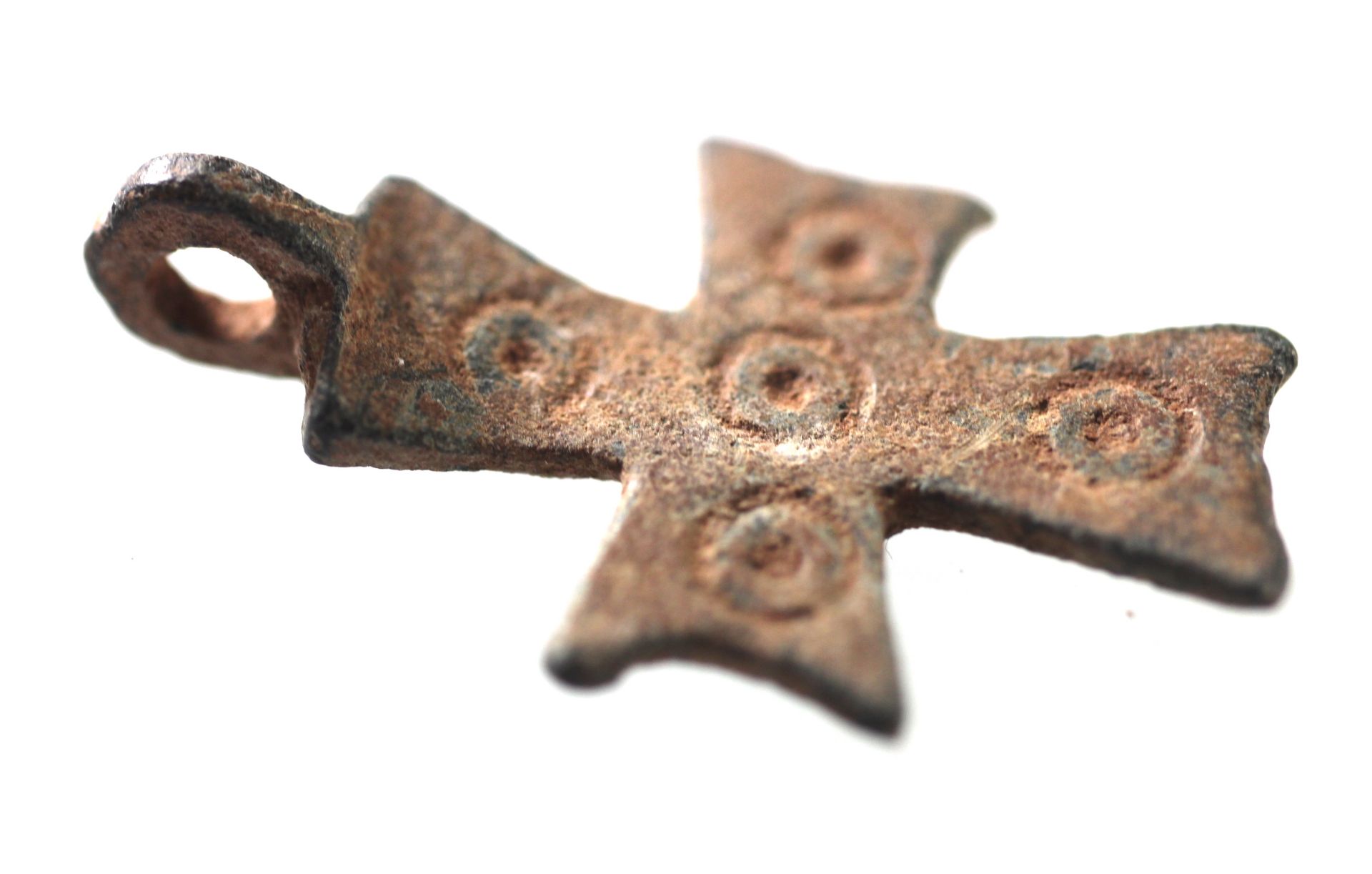HOLY LAND. BYZANTINE. BRONZE CROSS. 1000 A.D