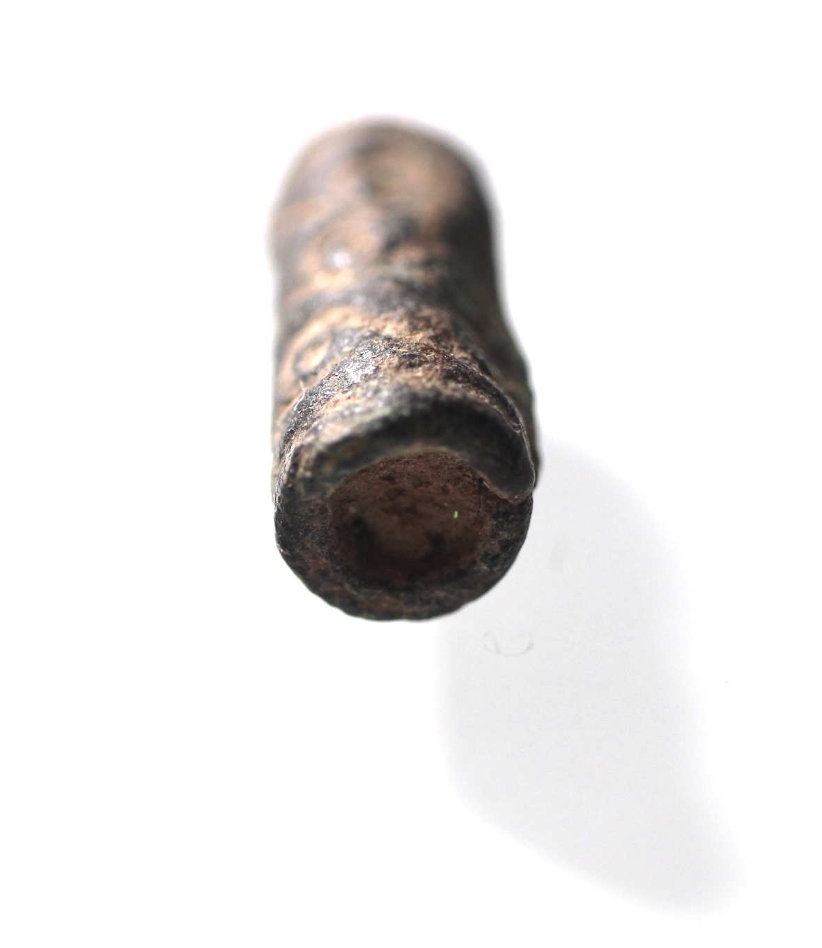 ANCIENT JORDAN. IRON AGE BRONZE CYLINDER SEAL. 800 B.C