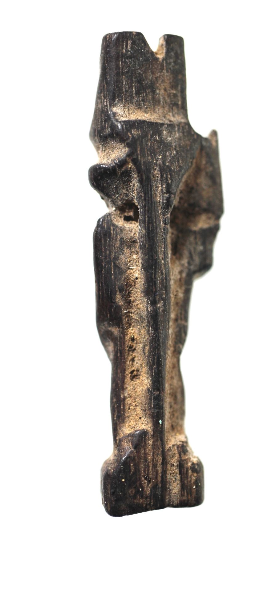 ANCIENT EGYPT. WOOD AMULET OF MEN . 600 - 300 B.C