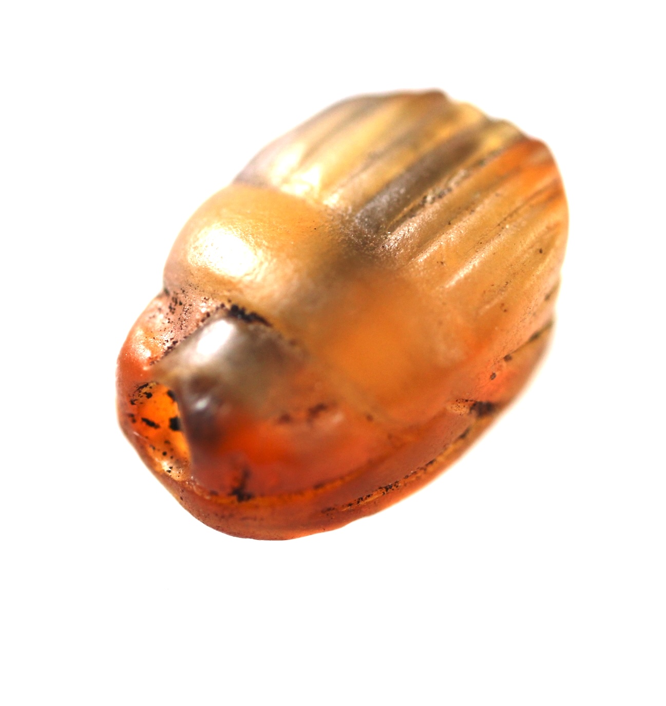 ANCIENT EGYPT - BEAUTIFUL CARNELIAN STONE SCARAB. NEW KINGDOM .1400 B.C.