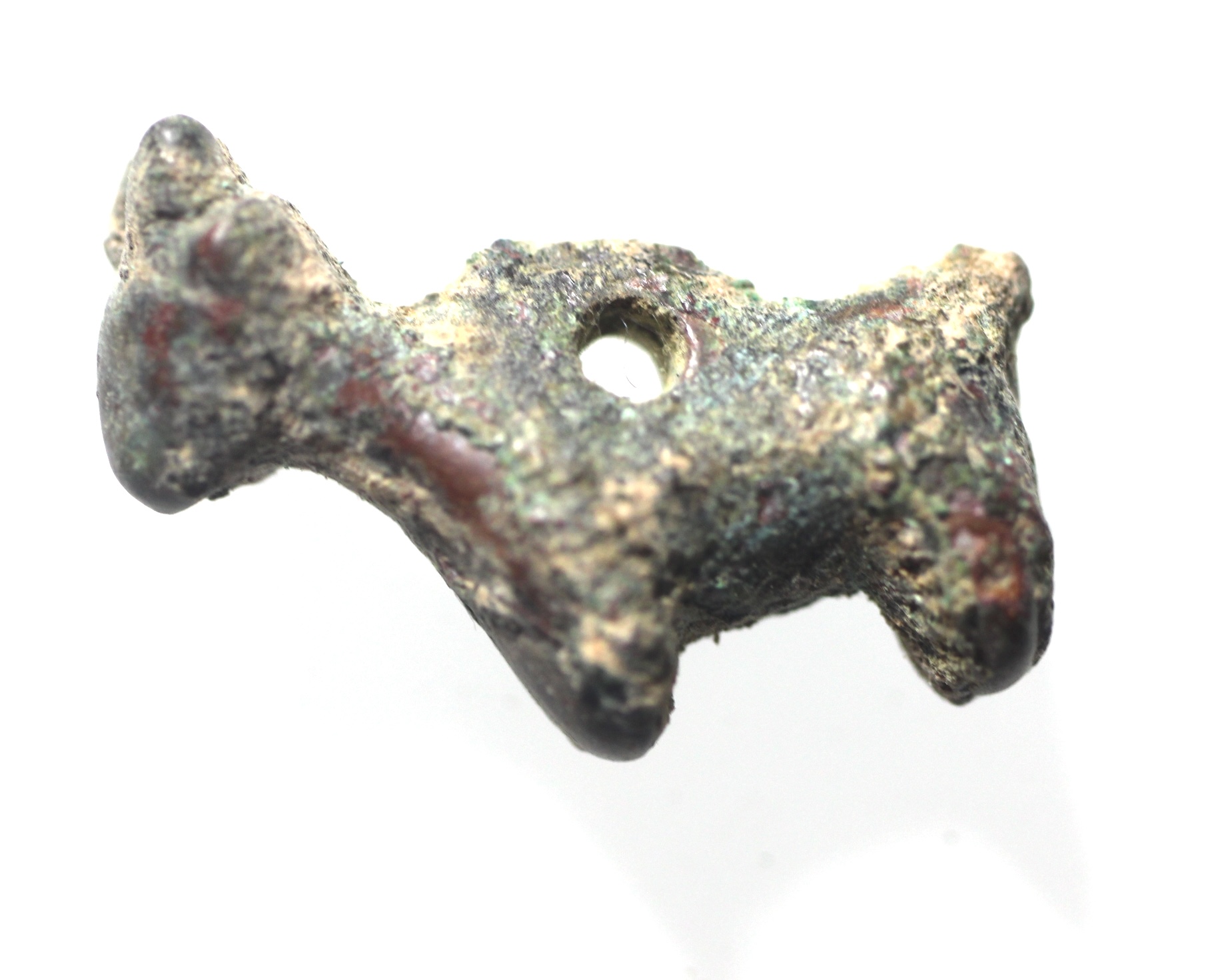 ANCIENT HOLY LAND, PERSIAN OCCUPATION BRONZE BULL AMULET. 600 B.C