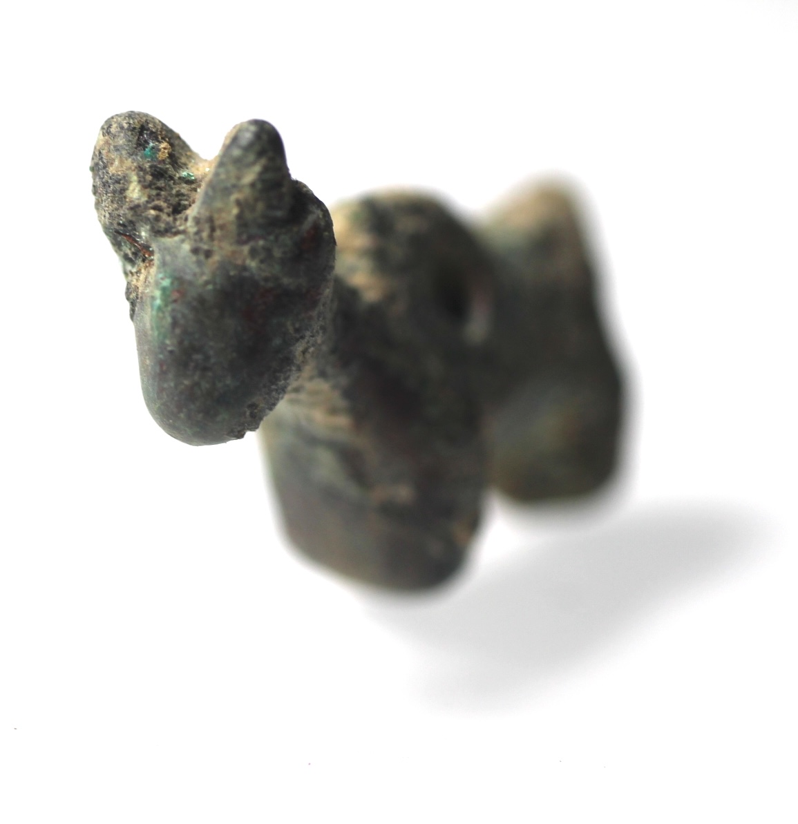 ANCIENT HOLY LAND, PERSIAN OCCUPATION BRONZE BULL AMULET. 600 B.C