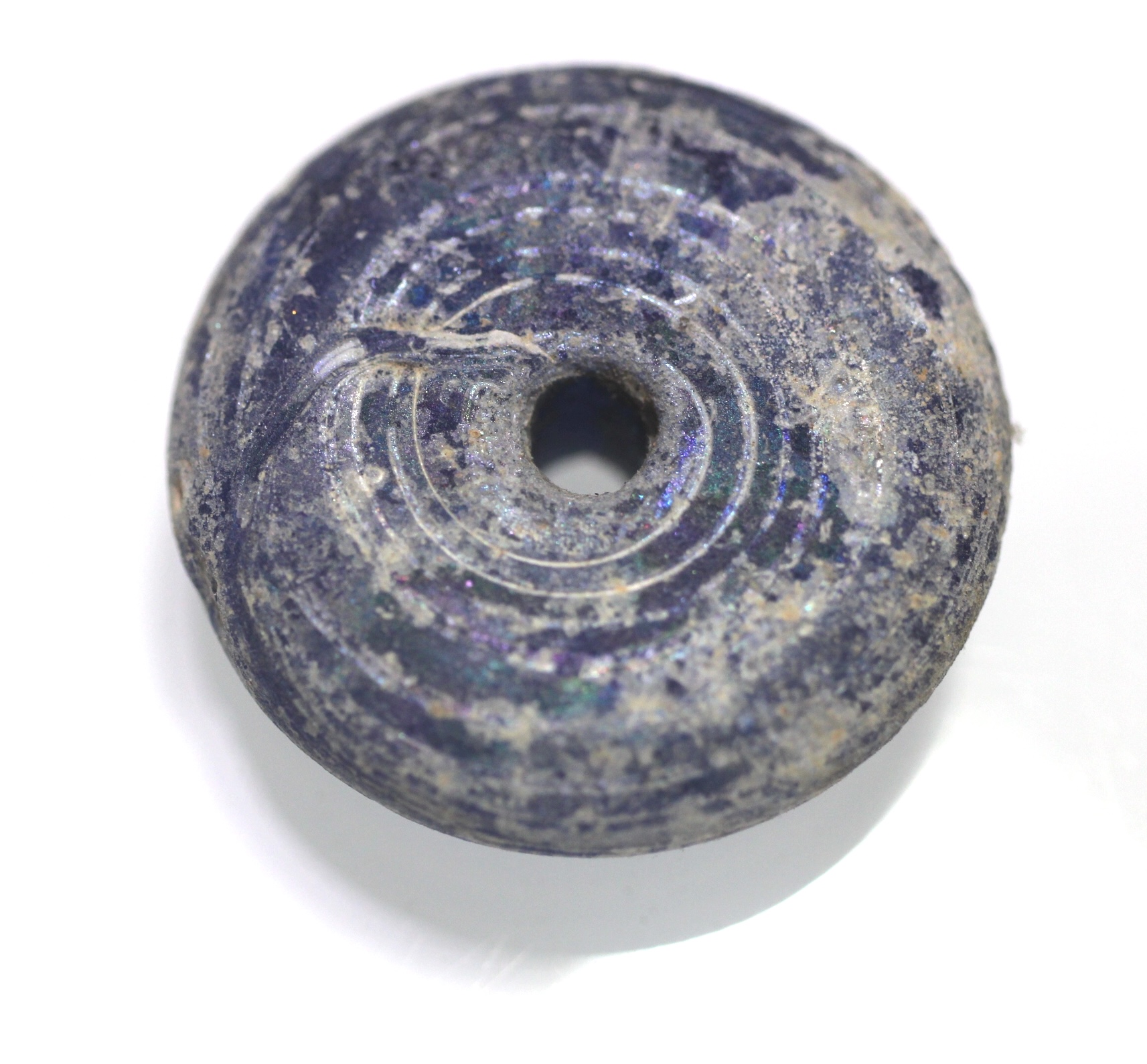 ANCIENT ROMAN GLASS BUTTON. 1200 - 300 A.D