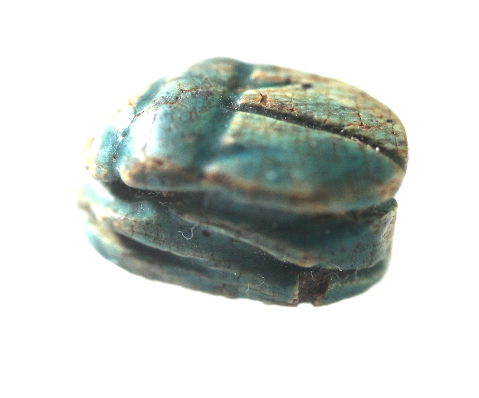 Acropolo. ANCIENT EGYPT. GLAZED STONE SCARAB. 1300 B.C