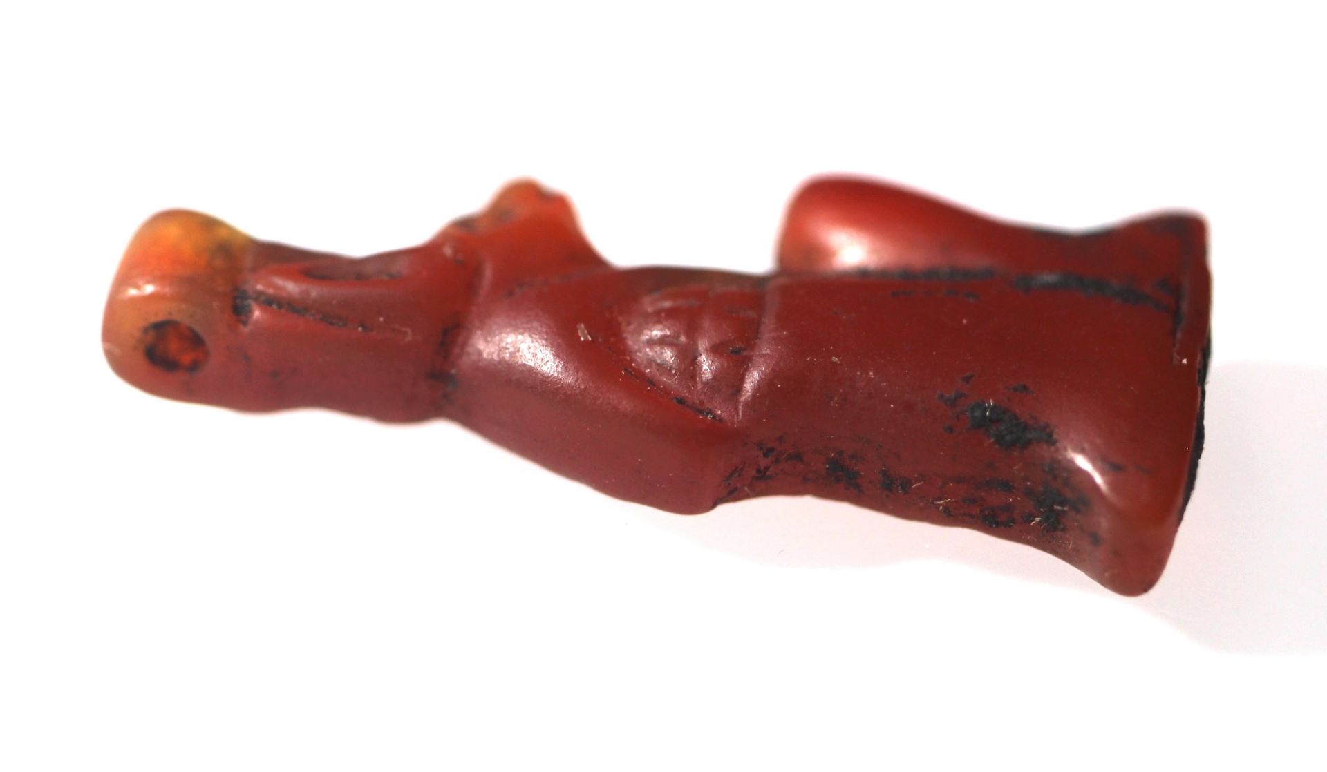 ANCIENT EGYPT. CARNELIAN STONE ANUBIS AMULET . 13 CENTURY B.C - NEW KINGDOM