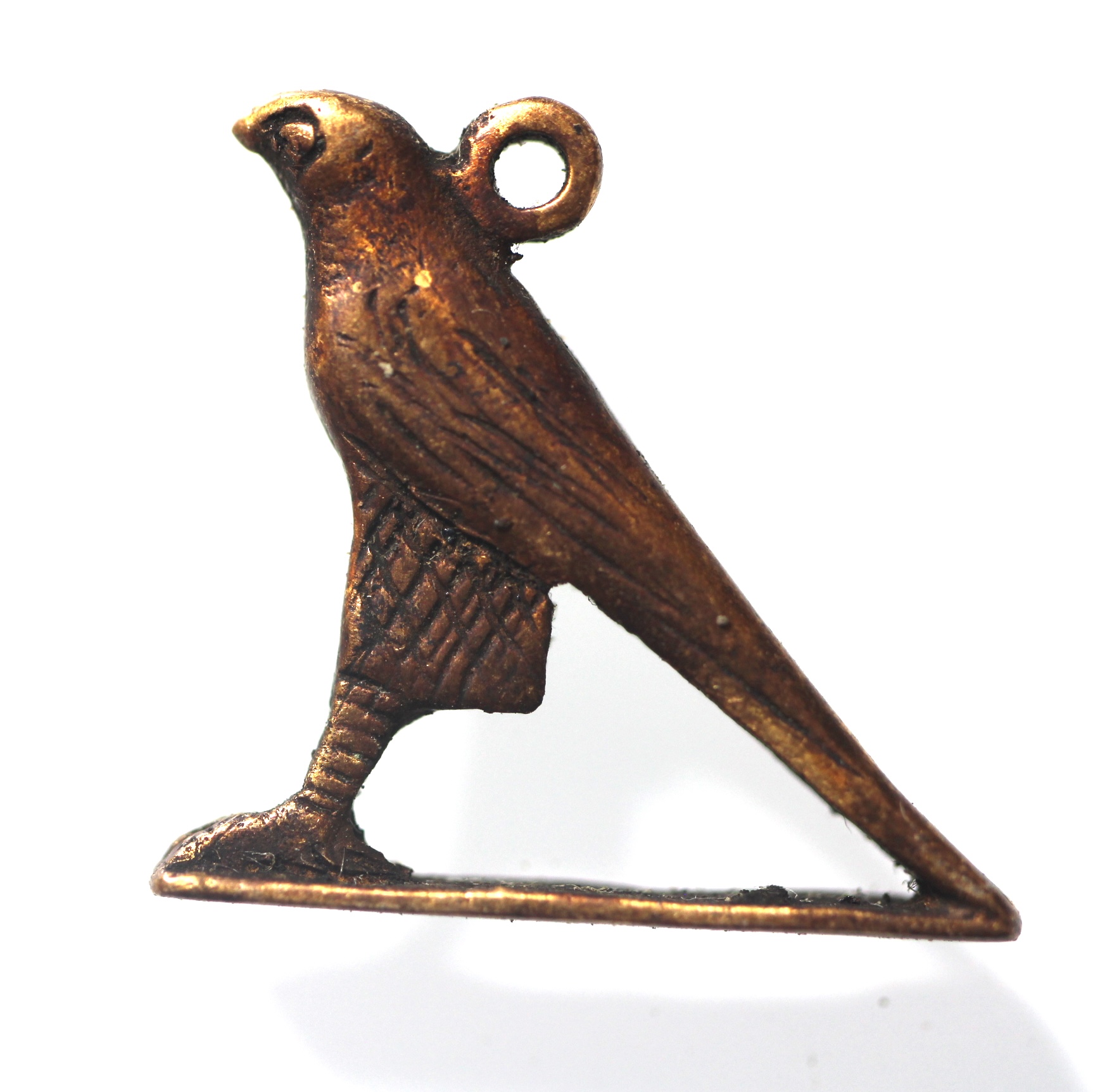 ANCIENT EGYPT. NEW KINGDOM GOLD HORUS (FALCON) AMULET . 1250 B.C