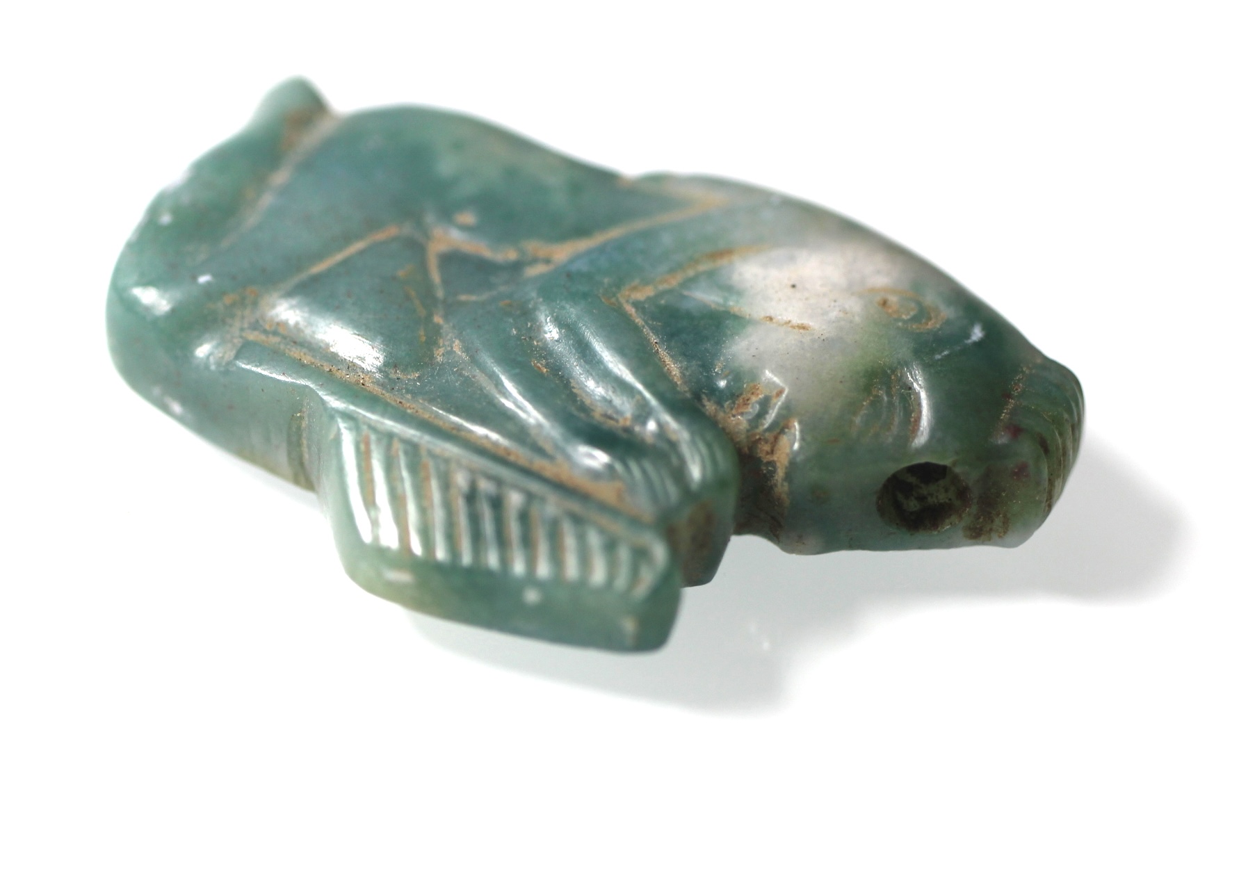 ANCIENT EGYPT STONE KNEELING FIGURE. 1250 B.C