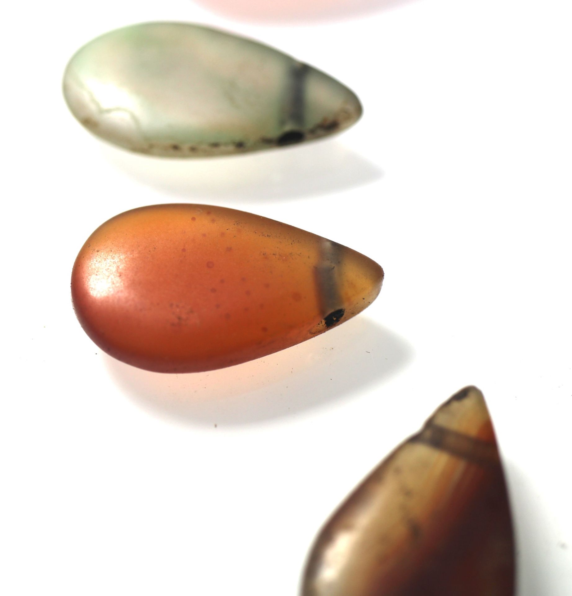 ANCIENT EGYPT. NEW KINGDOM STONE TEAR DROP SHAPED BEADS . 1250 B.C